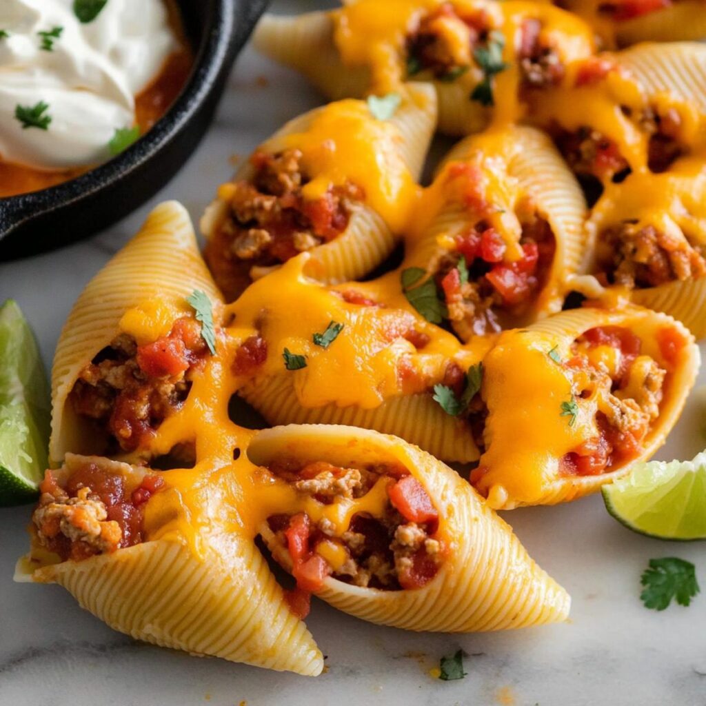 Cheesy Taco Stuffed Shells - virile recipes